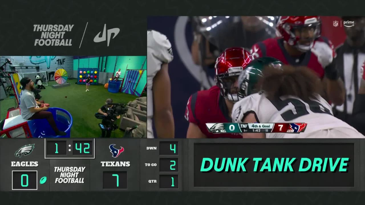 Dude Perfect plays Dunk Tank Drive on 'Thursday Night Football' during ...