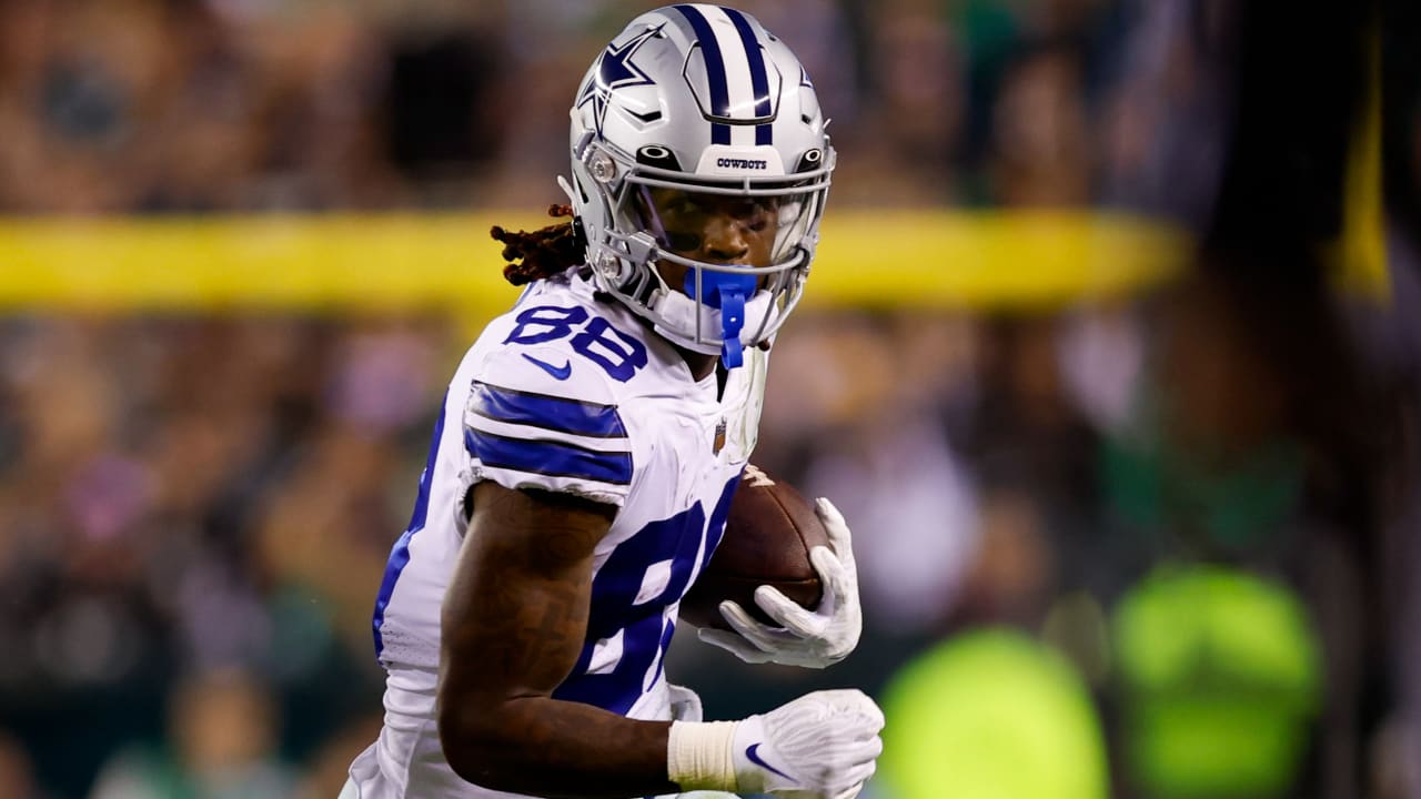 Dallas Cowboys wide receiver CeeDee Lamb turns up the sideline for a 15 ...