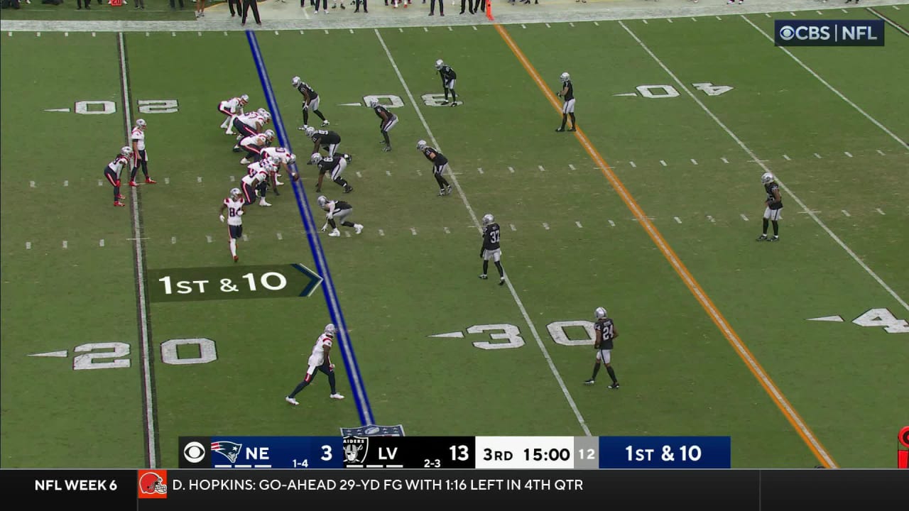 New England Patriots running back Rhamondre Stevenson's 15-yard run ...