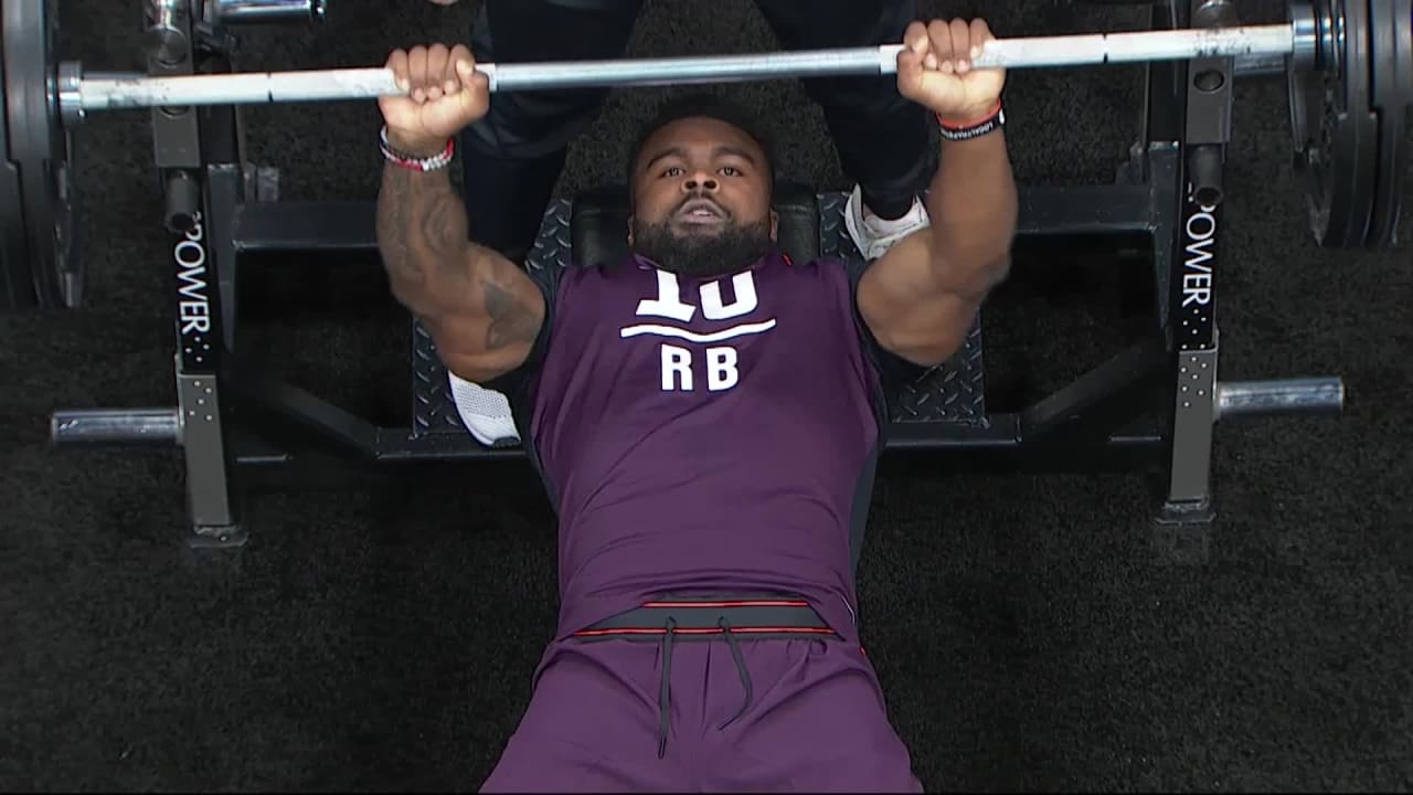 Elijah Holyfield tallies 26 reps on bench press at 2019 combine