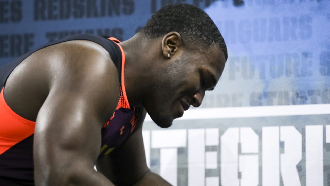 LSU linebacker Devin White overcome with emotions after speedy first 40 ...