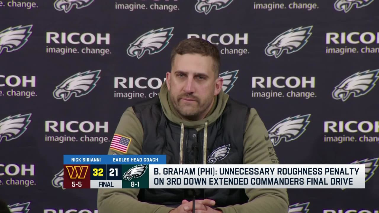 Philadelphia Eagles head coach Nick Sirianni: Unnecessary roughness ...