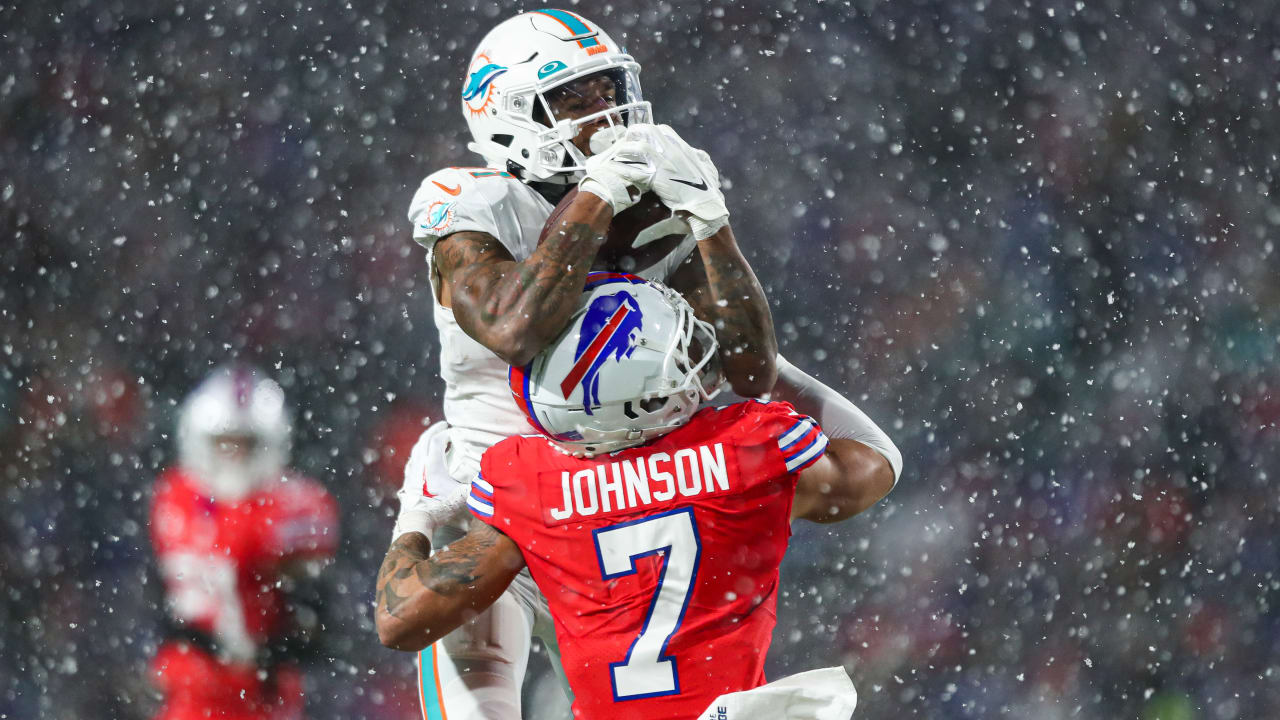 Miami Dolphins wide receiver Ced Wilson Mosses Taron Johnson on pretty ...