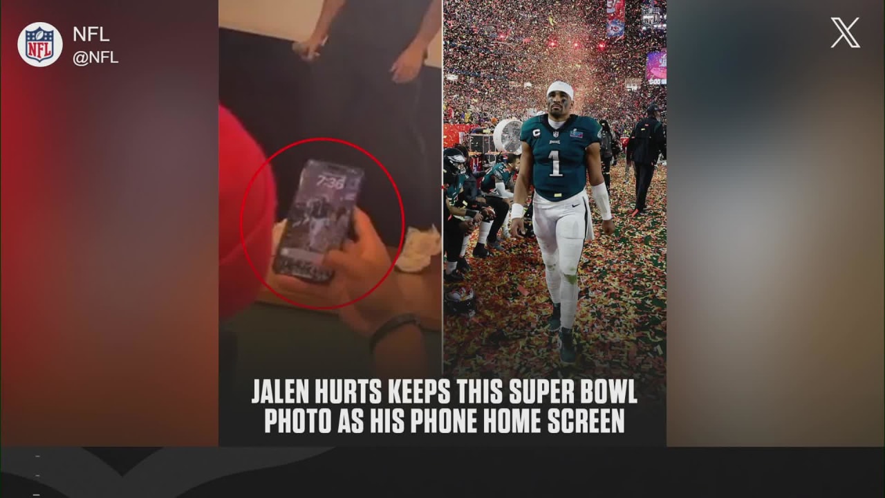 First look: Jalen Hurts keeps SB LVII loss as phone lock screen