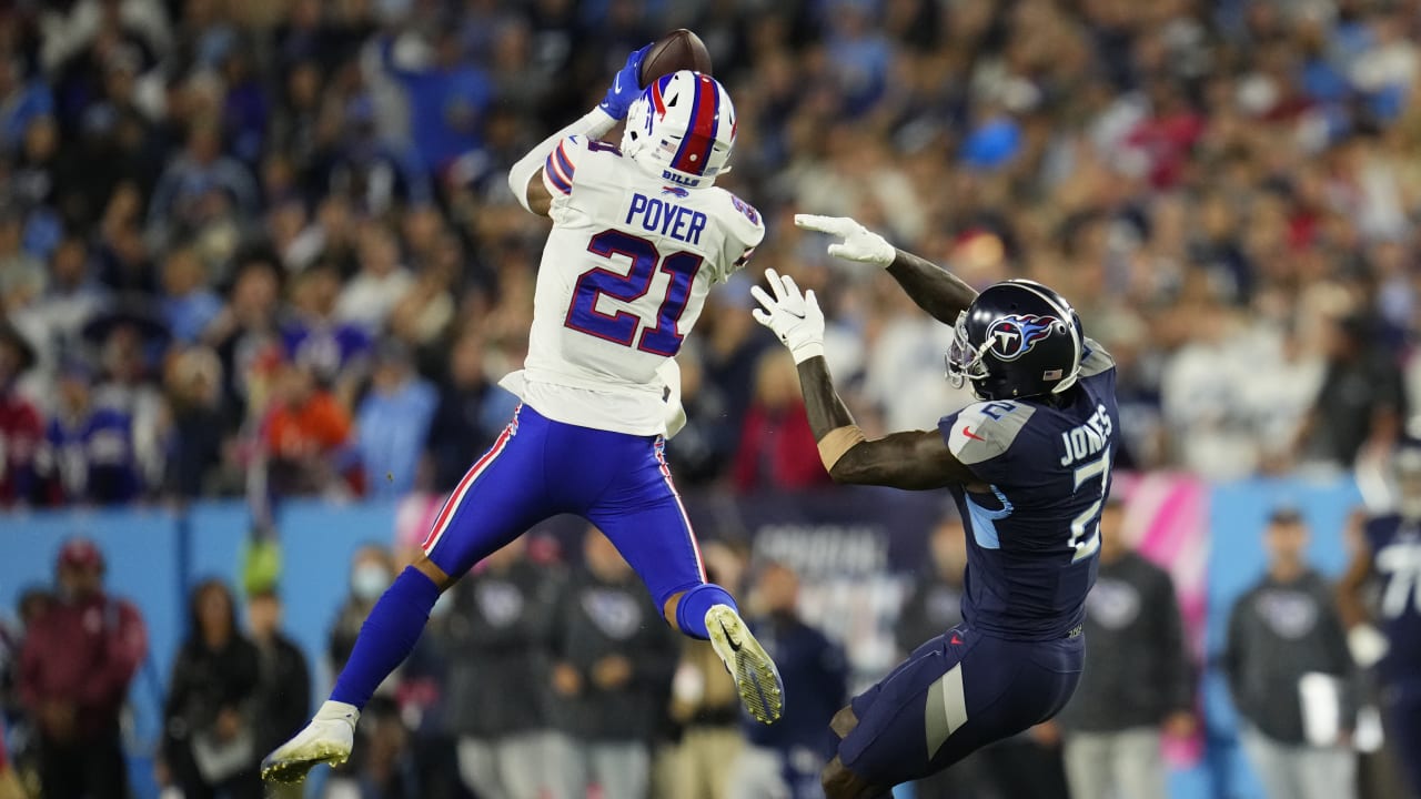 Buffalo Bills safety Jordan Poyer reads Tennessee Titans quarterback ...