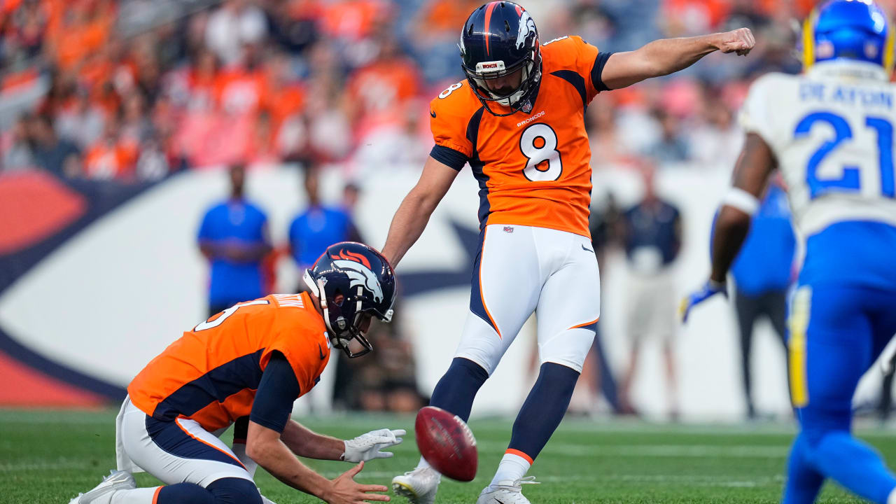 Denver Broncos kicker Brandon McManus' kick is money from 54 yards out