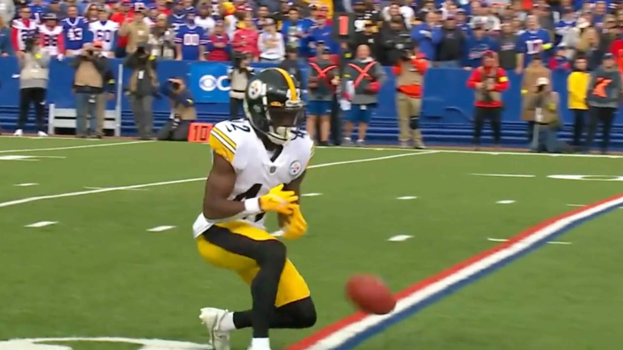 Pittsburgh Steelers cornerback James Pierre muffs kickoff, Buffalo ...