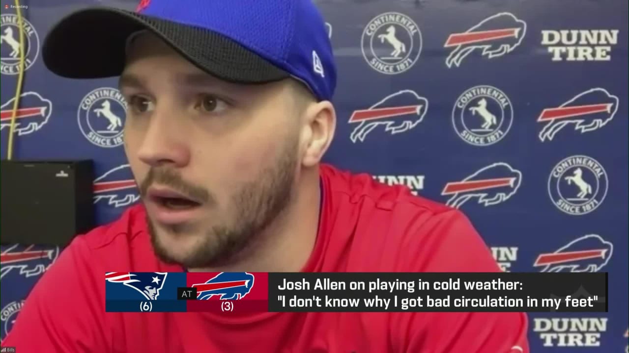 Buffalo Bills quarterback Josh Allen discusses foot-circulation issues ...