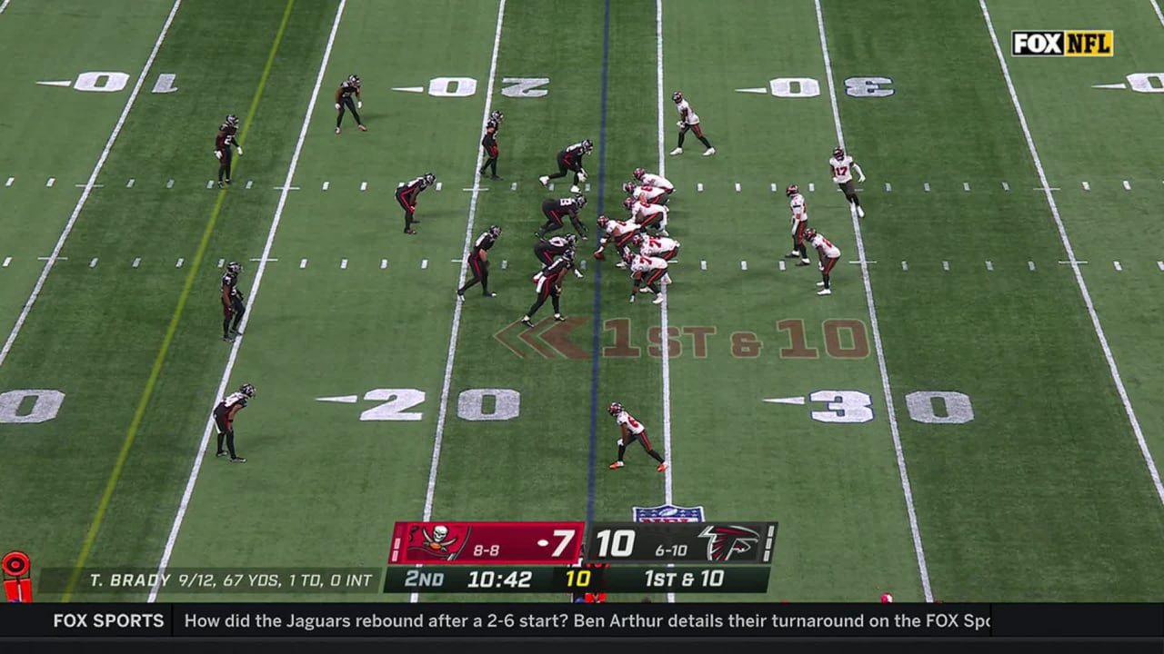 Atlanta Falcons defensive tackle Grady Jarrett times snap count to ...