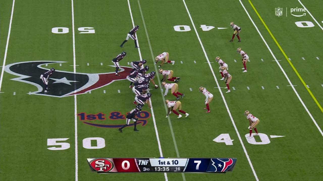 Houston Texans running back Marlon Mack accelerates through the hole ...