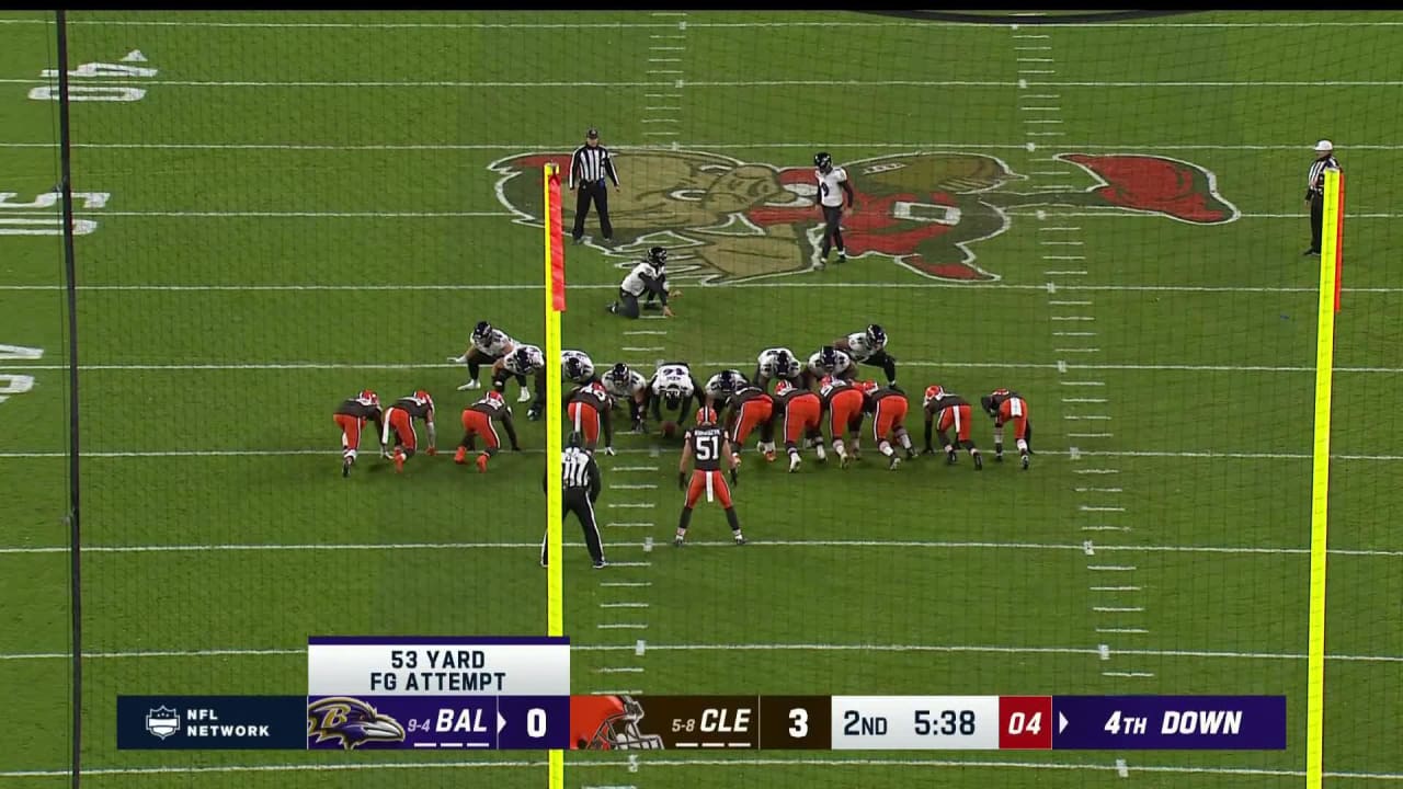 Baltimore Ravens kicker Justin Tucker drills 53-yard field goal