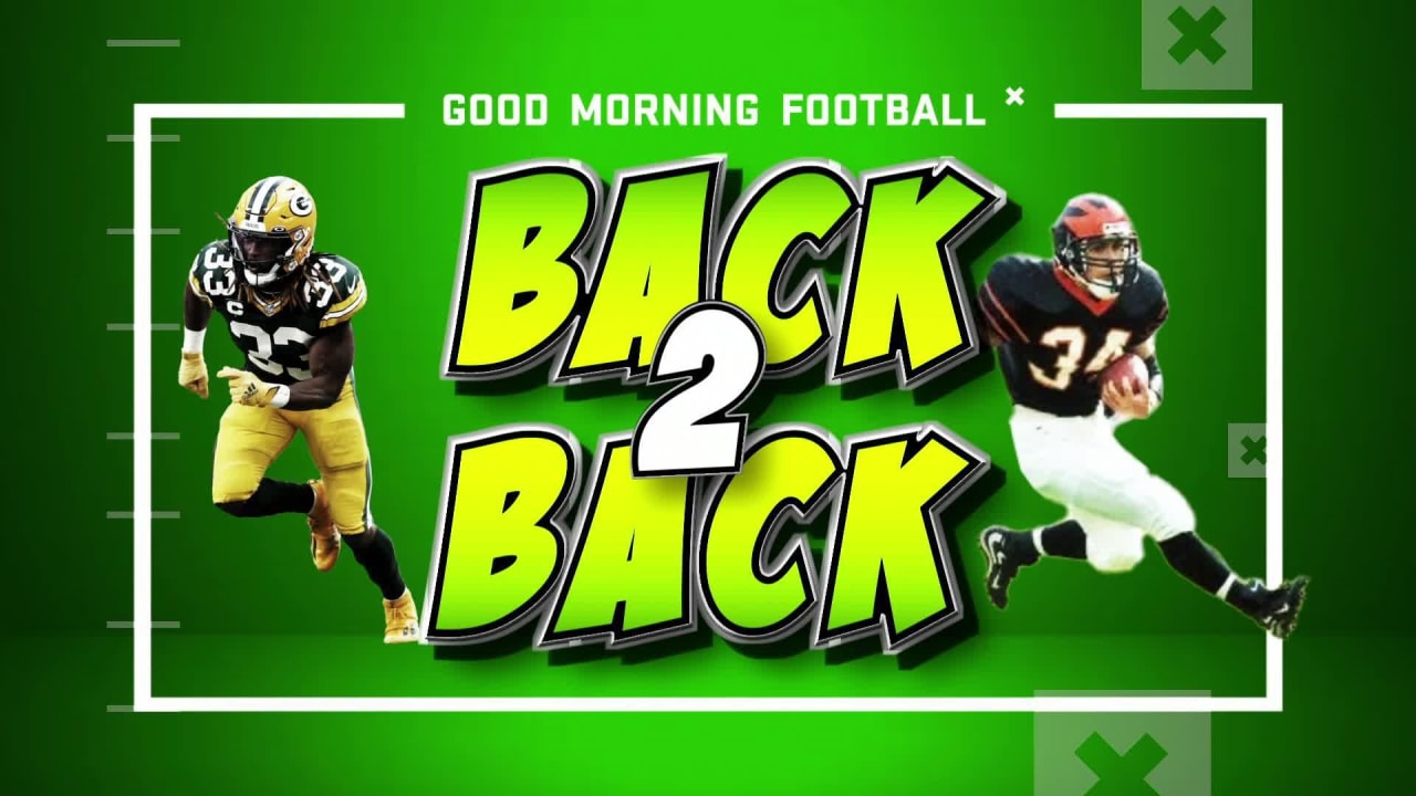 Green Bay Packers running back Aaron Jones, NFL Network's Kyle Brandt ...
