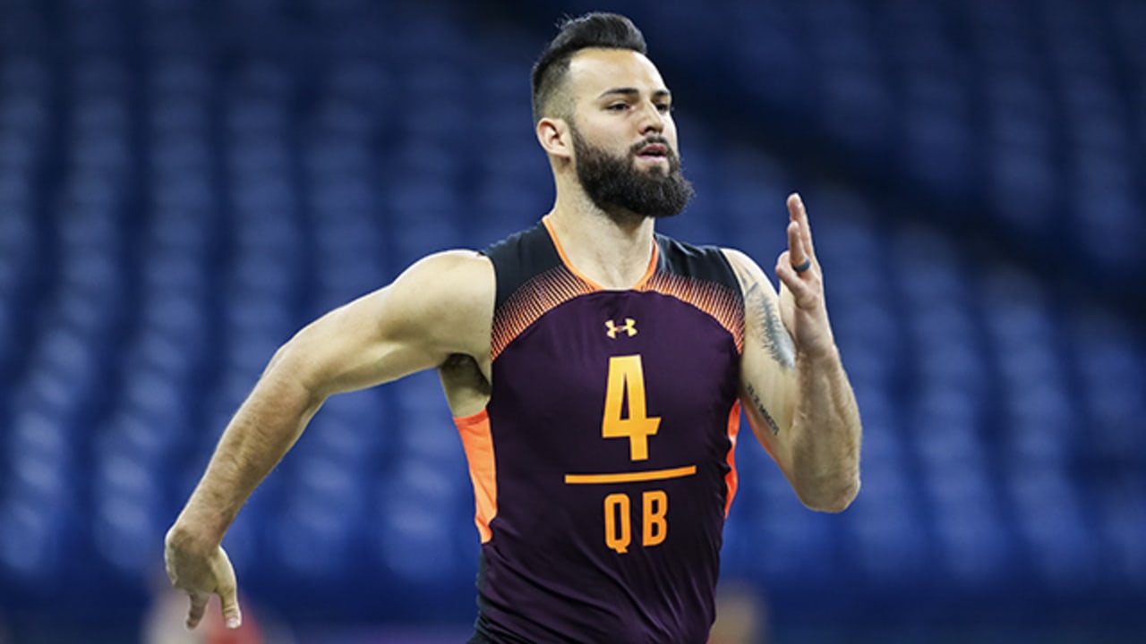 West Virginia quarterback Will Grier runs an official 4.84 40-yard dash ...