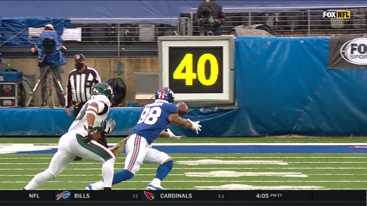 New York Giants tight end Evan Engram dives, makes finger-tip grab for ...
