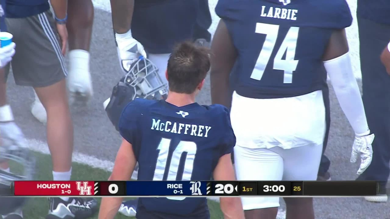 Rice Owls wide receiver Luke McCaffrey hauls in contested one-handed 32 ...