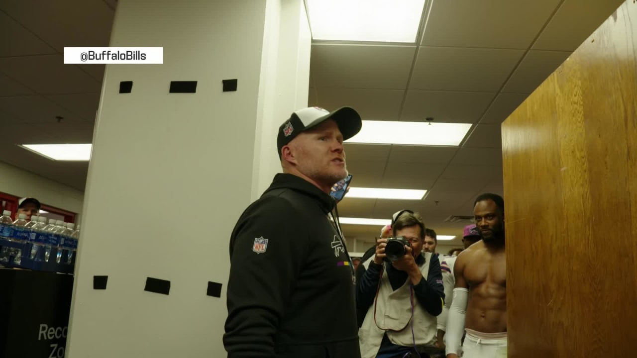 Head coach Sean McDermott is HYPED in Buffalo Bills' postgame locker room speech after win vs ...