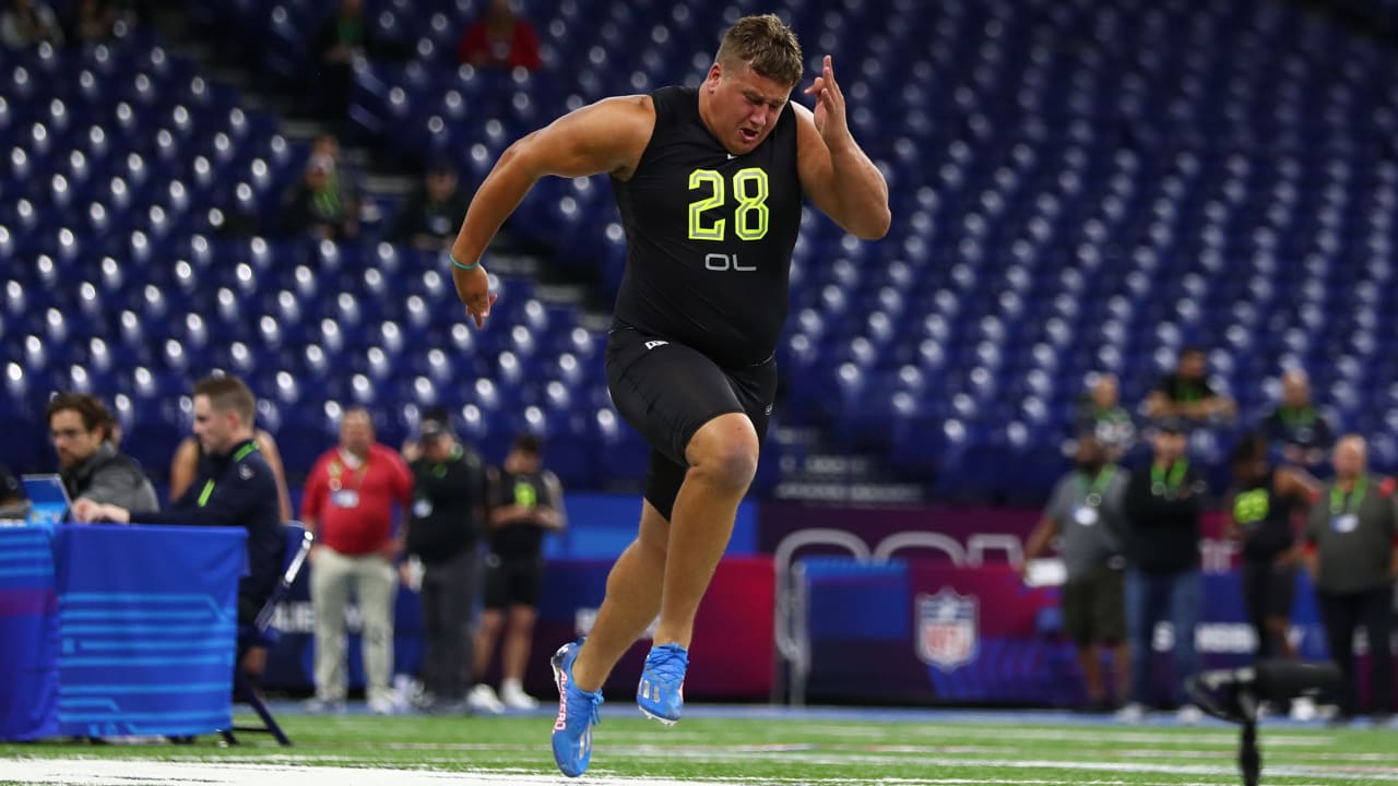 Offensive lineman Alec Lindstrom runs official 5.18-second 40-yard dash ...