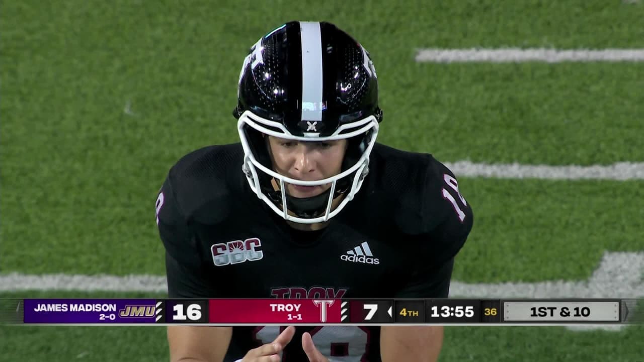 Troy quarterback Gunnar Watson lofts up 24-yard TDto wide receiver ...