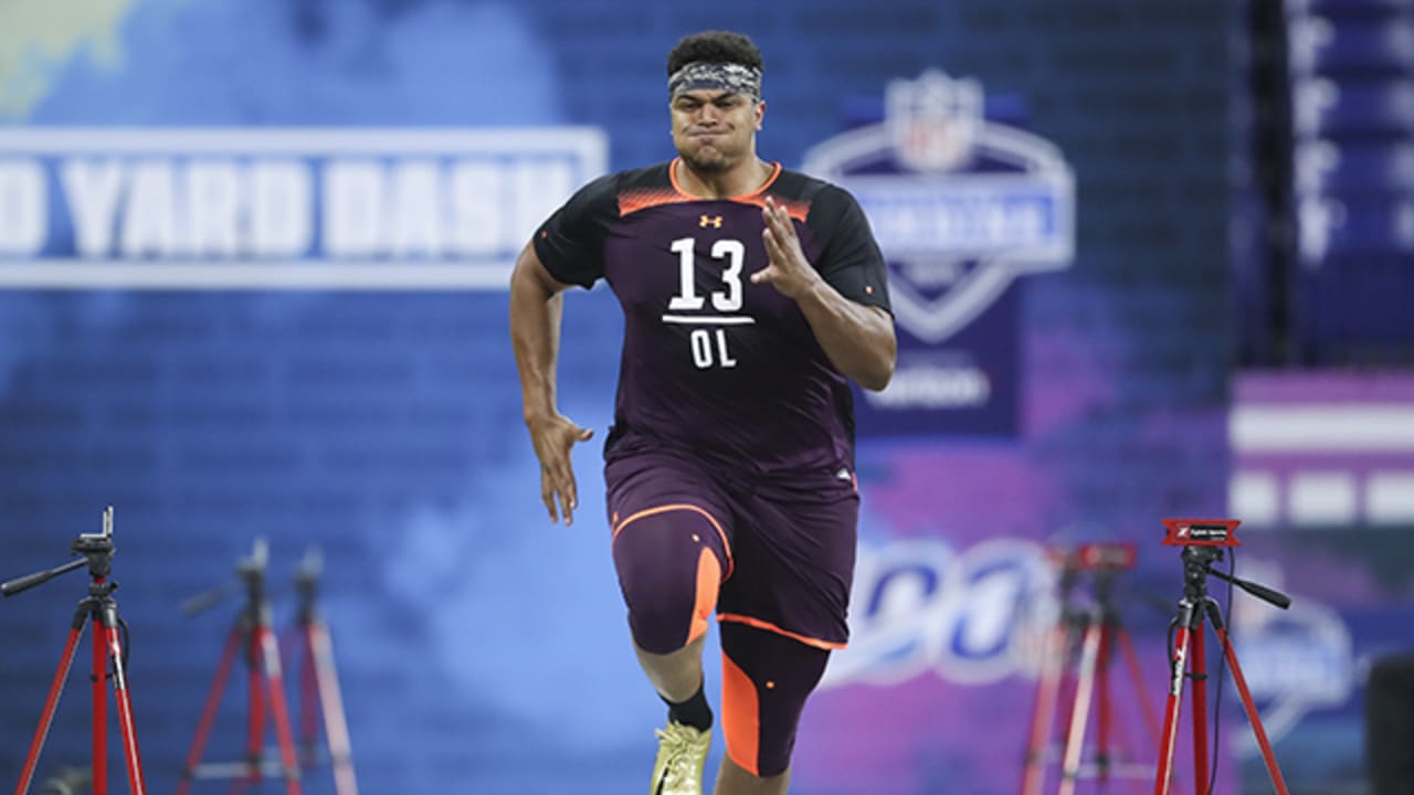 Andre Dillard runs an official 4.96 40-yard dash at 2019 combine