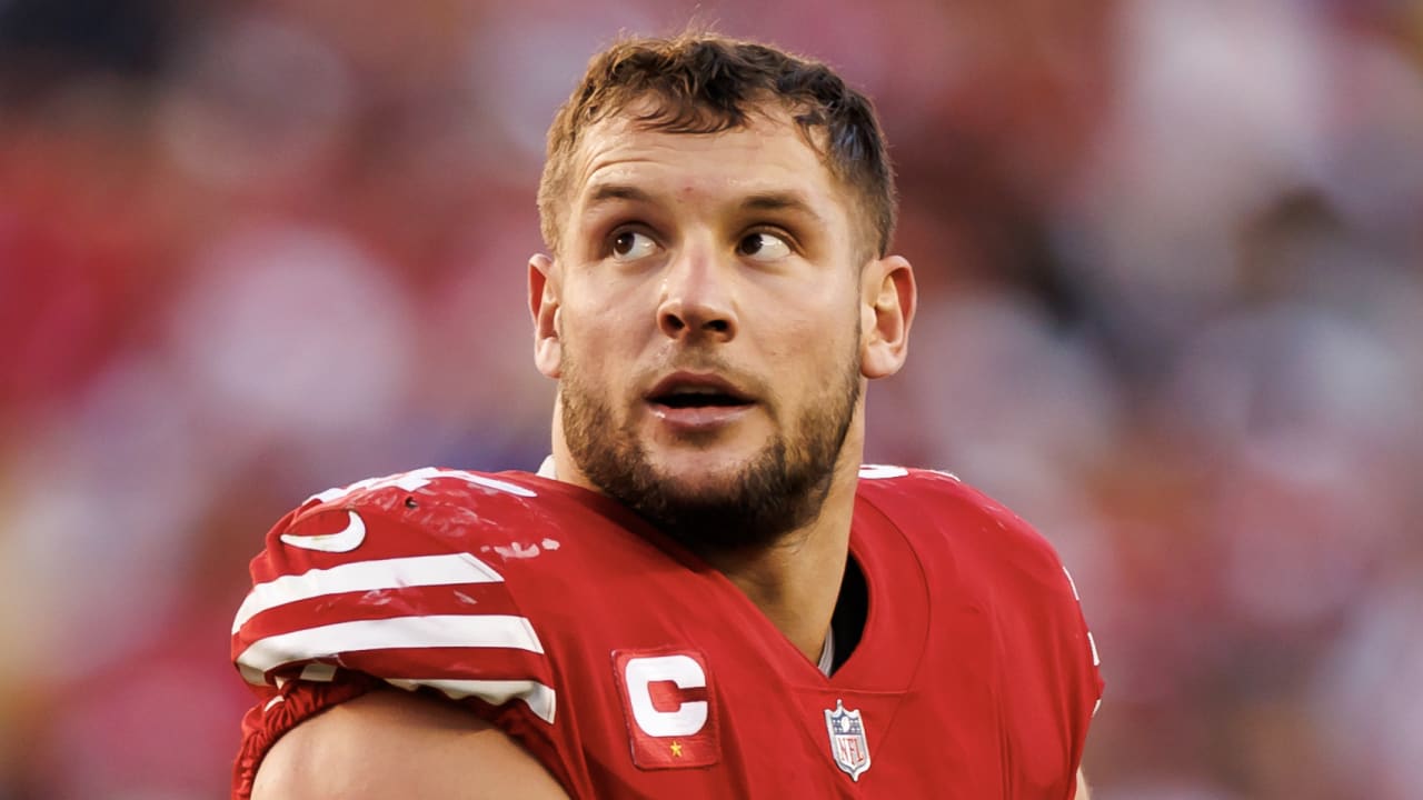 Status of San Francisco 49ers defensive end Nick Bosa's holdout on Sept ...
