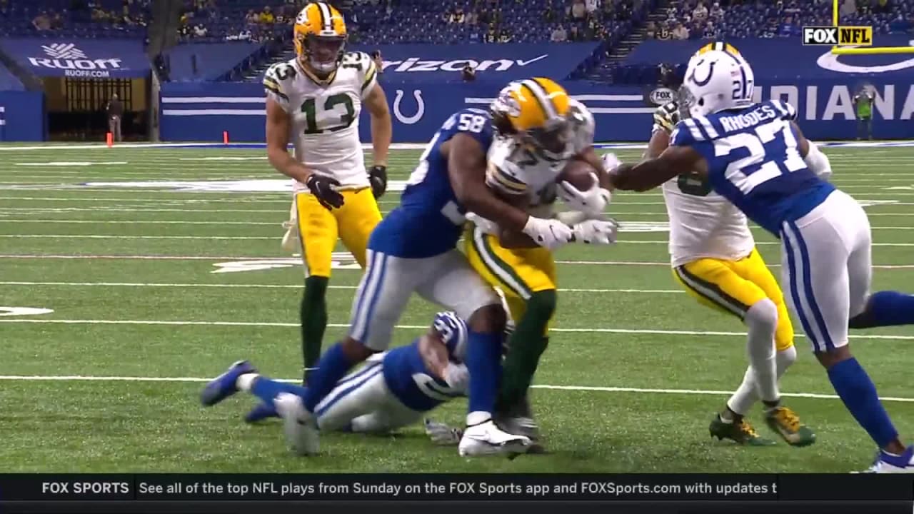 Green Bay Packers wide receiver Davante Adams plows ahead for his 10th ...