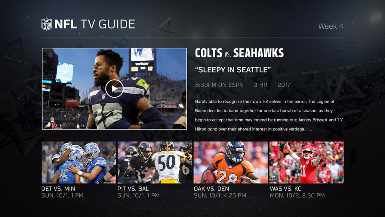 NFL TV guide to Week 4 of season