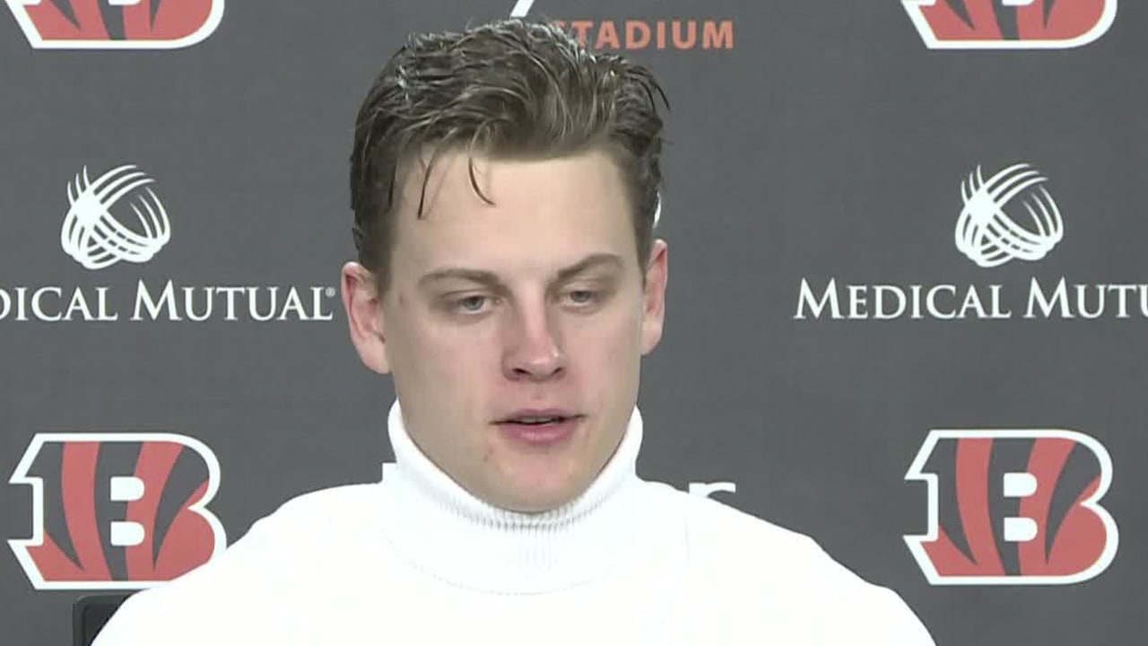 Cincinnati Bengals quarterback Joe Burrow reacts to Bengals' Week 18 ...
