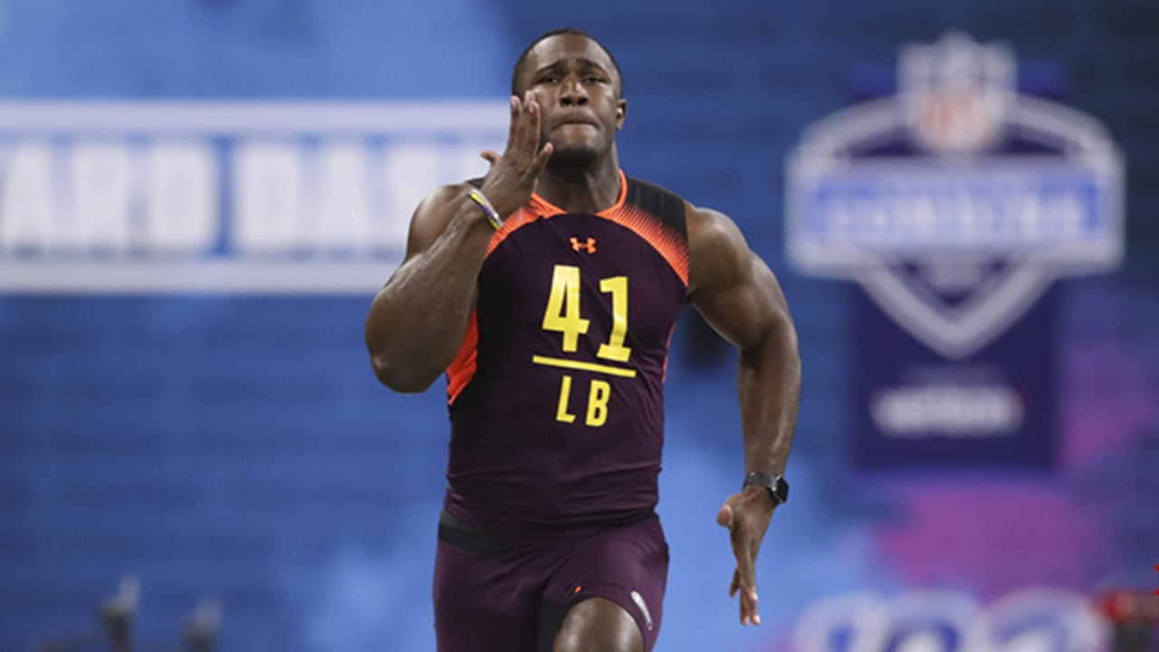 LSU linebacker Devin White runs an official 4.42 40-yard dash at 2019 ...