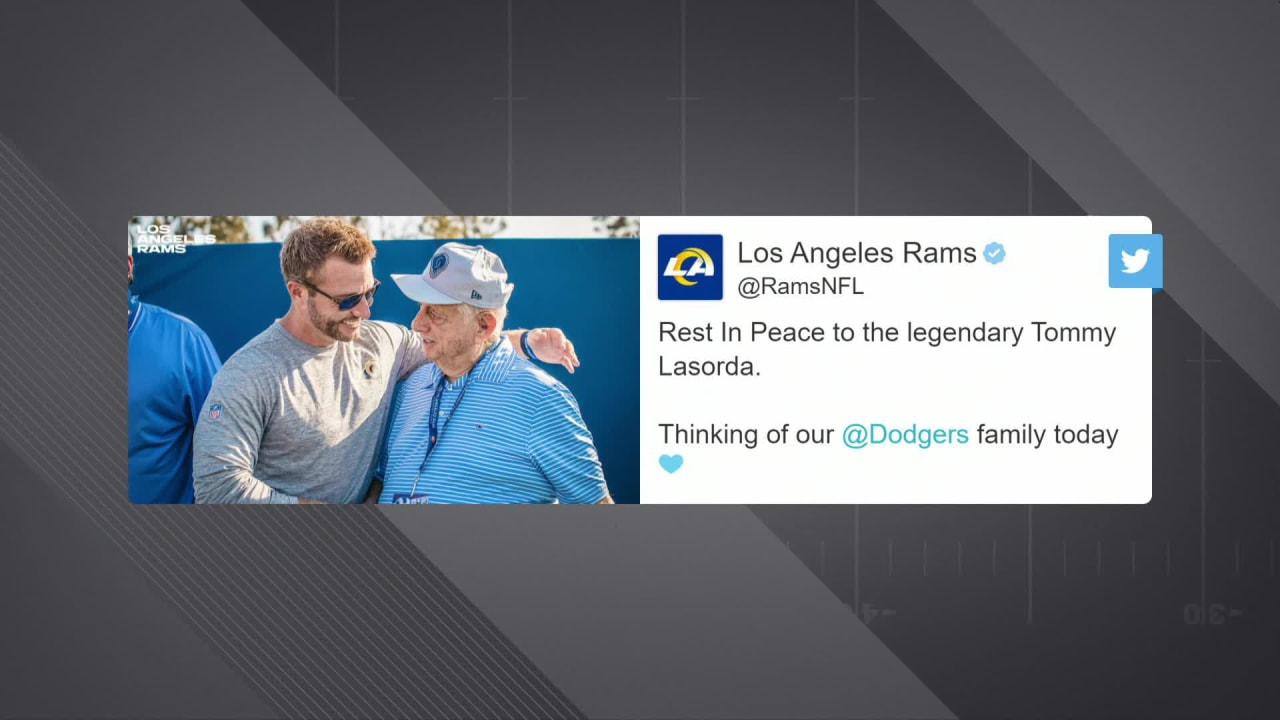 Los Angeles Rams pay tribute to the late MLB Hall of Fame manager Tommy ...