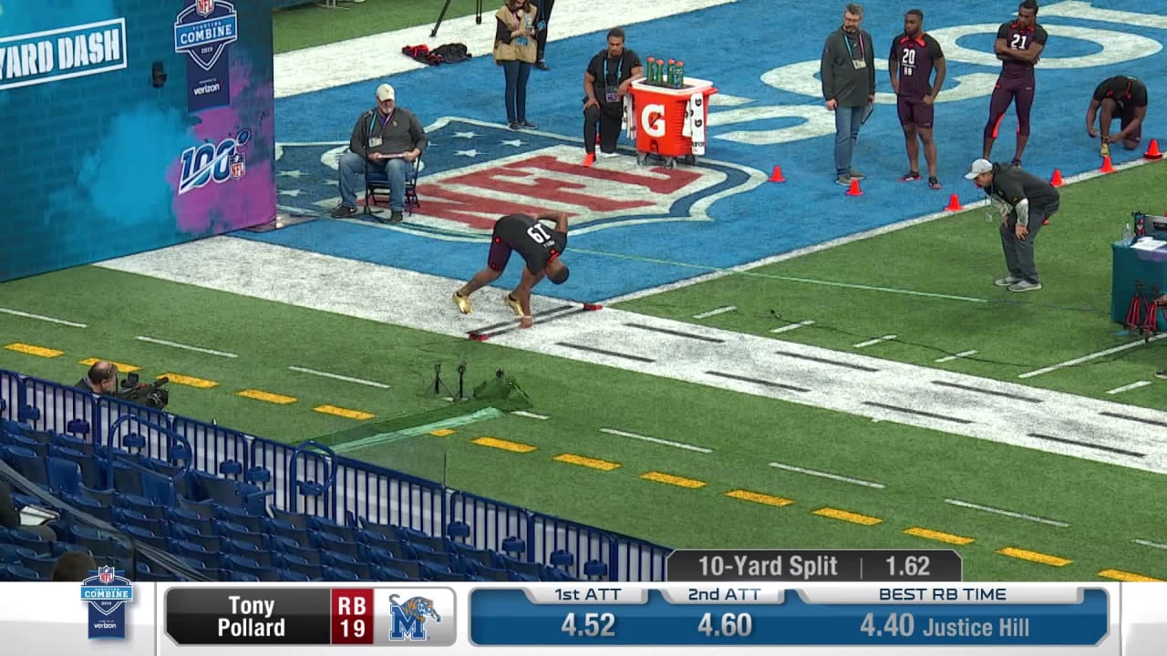 Memphis running back Tony Pollard's full 2019 NFL Scouting Combine workout
