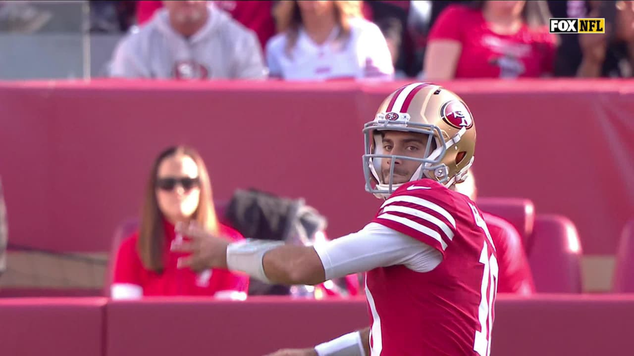 San Francisco 49ers quarterback Jimmy Garoppolo dots wide receiver ...