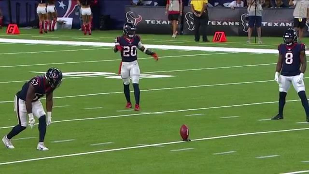 Houston Texans safety Justin Reid gets in on a tackle after booting a ...