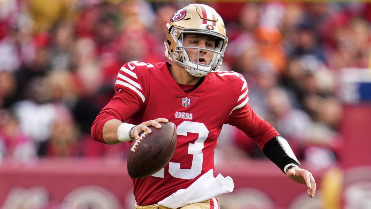 San Francisco 49ers quarterback Brock Purdy evades sack in a masterful ...