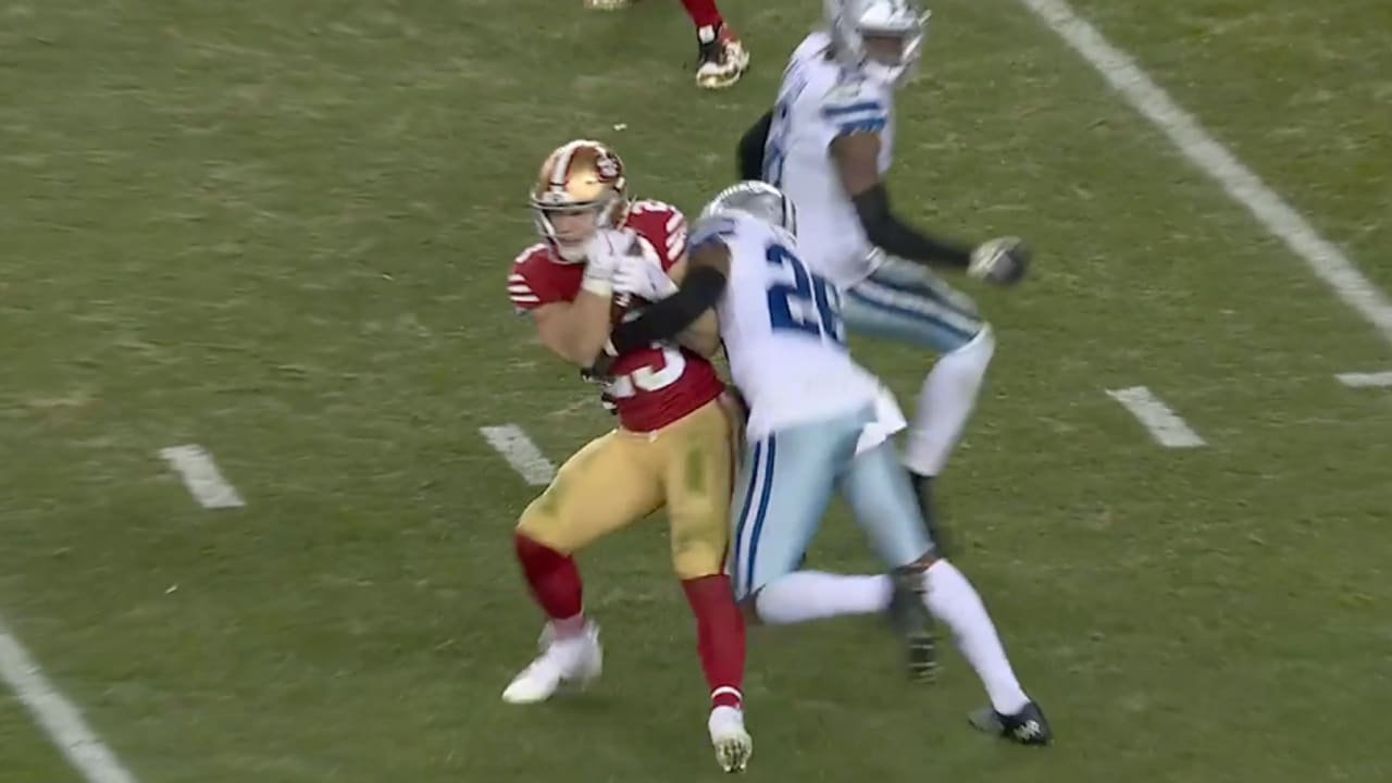 San Francisco 49ers running back Christian McCaffrey hangs onto key ...
