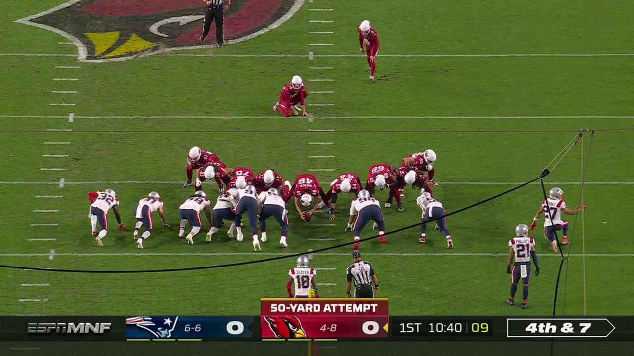 Arizona Cardinals kicker Matt Prater's 50-yard FG just misses wide left