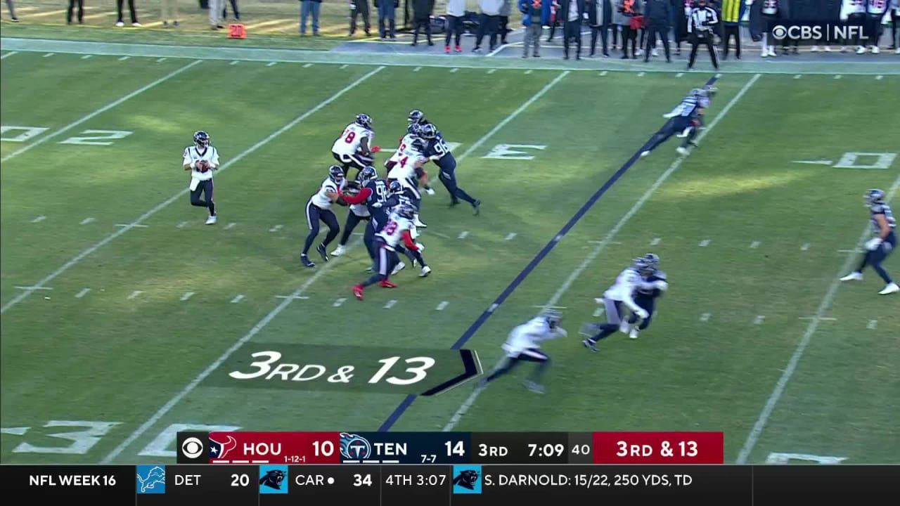 Tennessee Titans linebacker Jack Gibbens locates Davis Mills' deflected ...