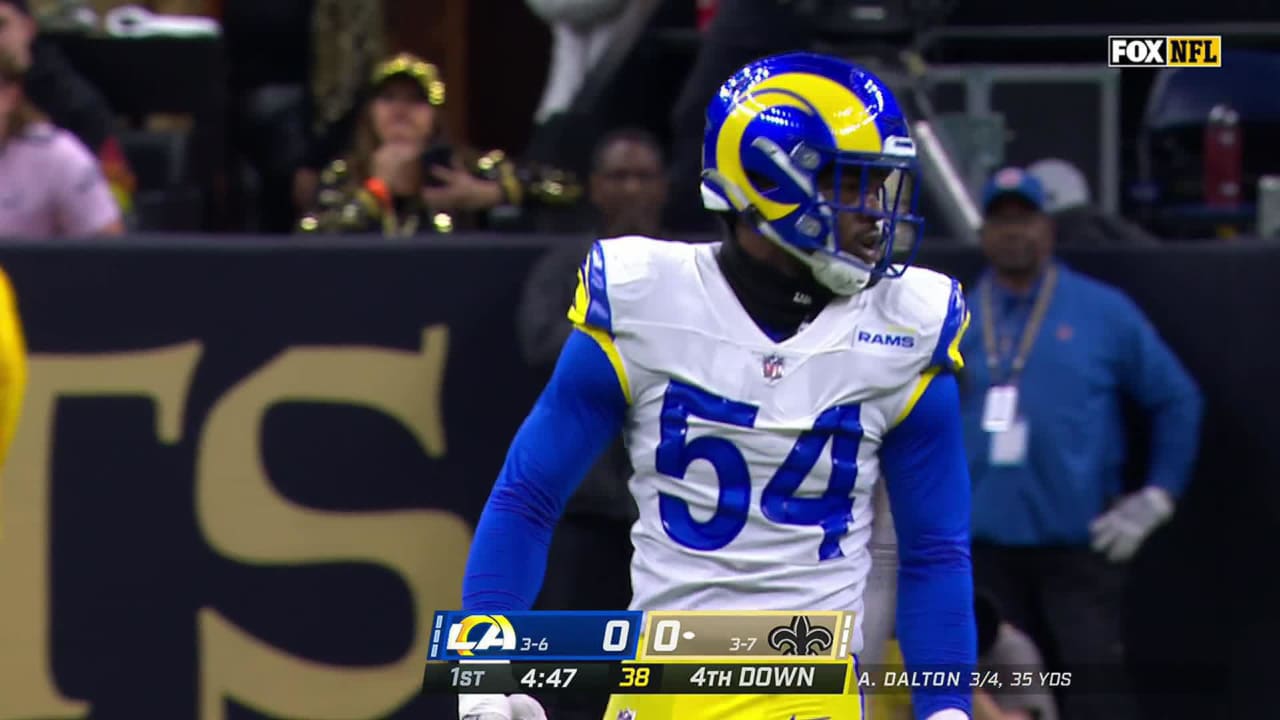 Linebacker Leonard Floyd corrals tight end Taysom Hill for Los Angeles ...