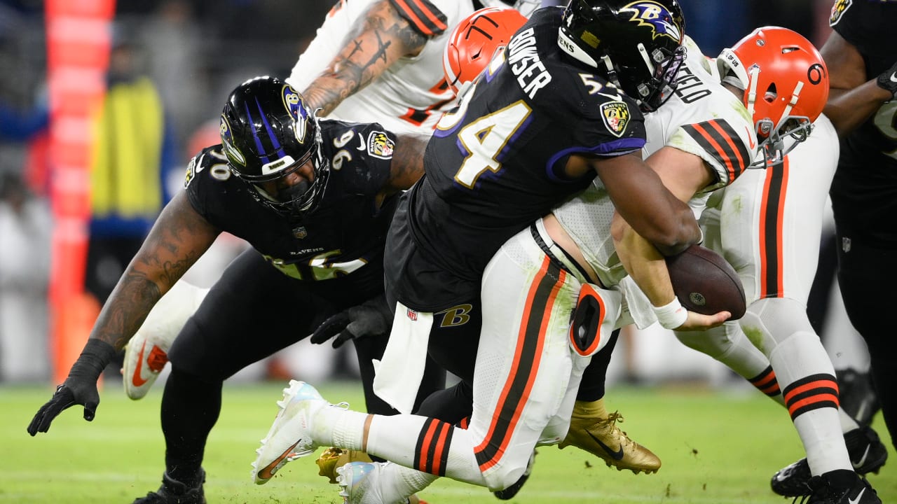 Baltimore Ravens linebacker Tyus Bowser shows a relentless motor with ...