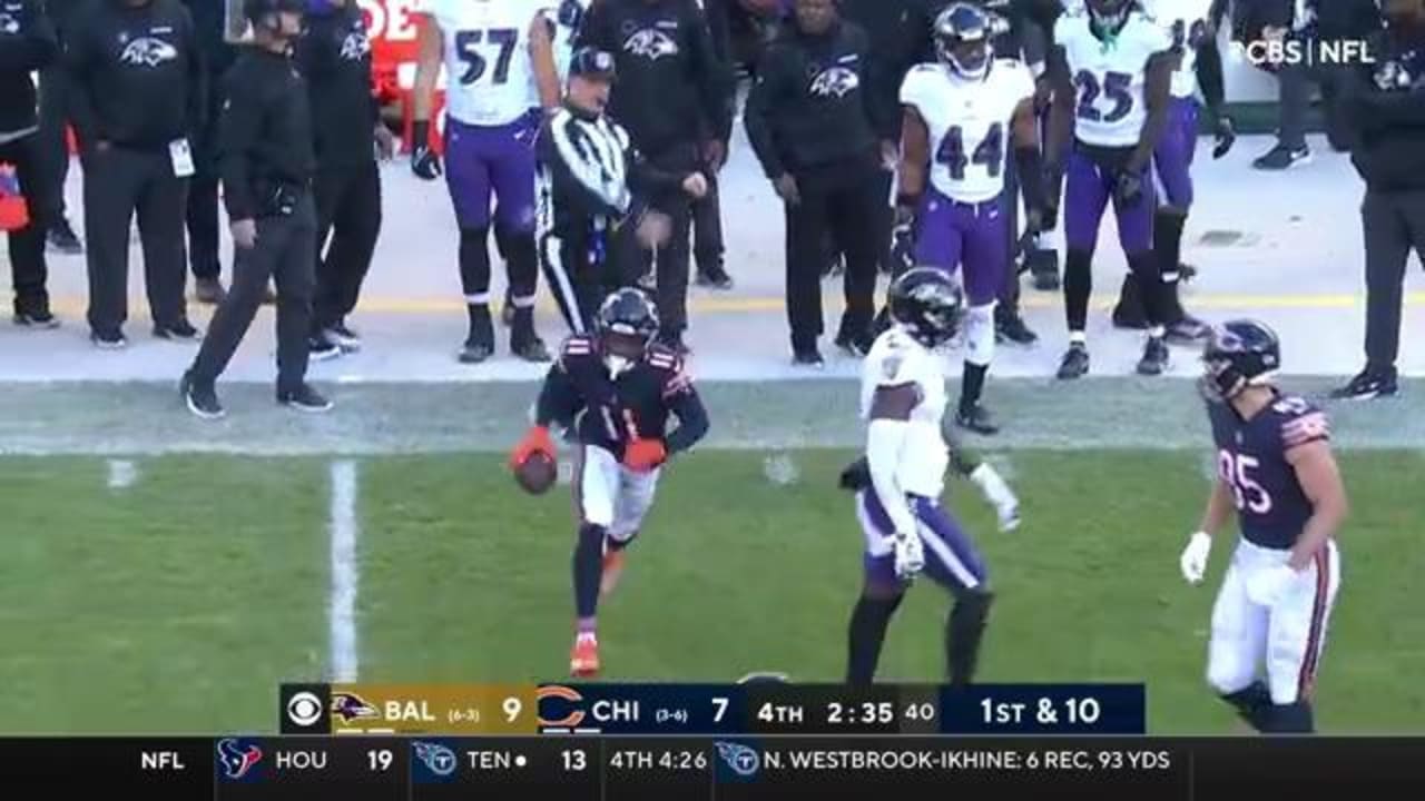 Chicago Bears wide receiver Darnell Mooney moves chains on fourth-and-1