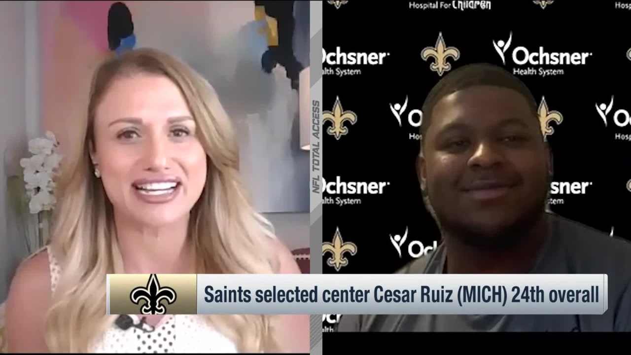 Cesar Ruiz reacts to post-draft video message from Drew Brees
