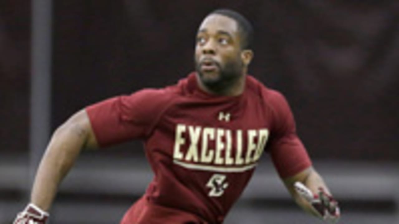 Boston College's Andre Williams says he improved 40 time
