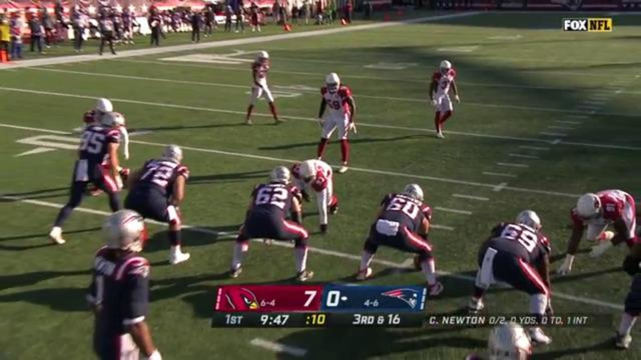 New England Patriots quarterback Cam Newton's dump pass to wide ...
