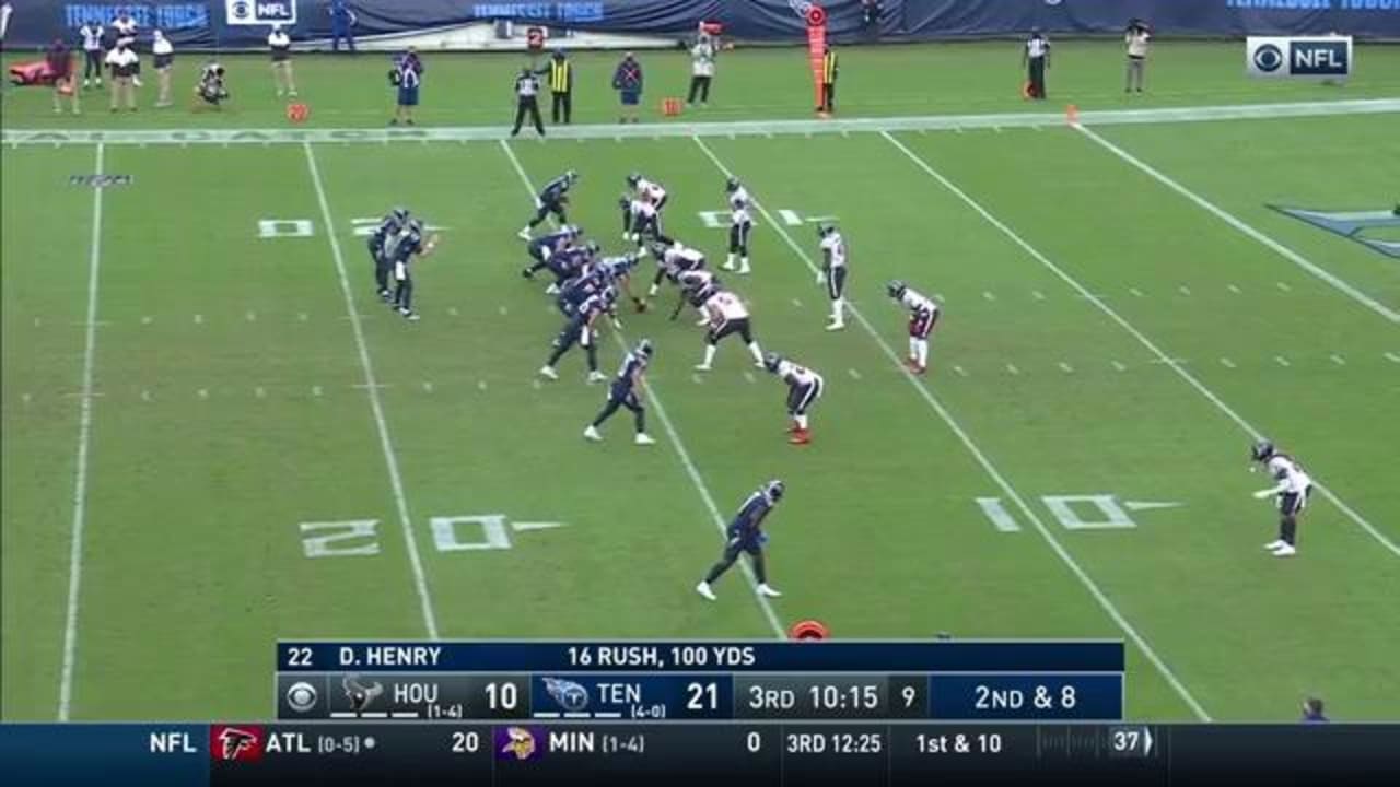 Houston Texans linebacker Tyrell Adams ambushes quarterback Ryan ...