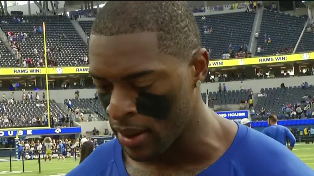Los Angeles Rams wide receiver Allen Robinson reacts to being more ...