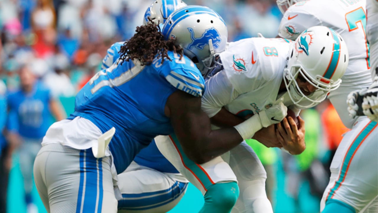 Ricky-Jean Francois pushes through line for sack