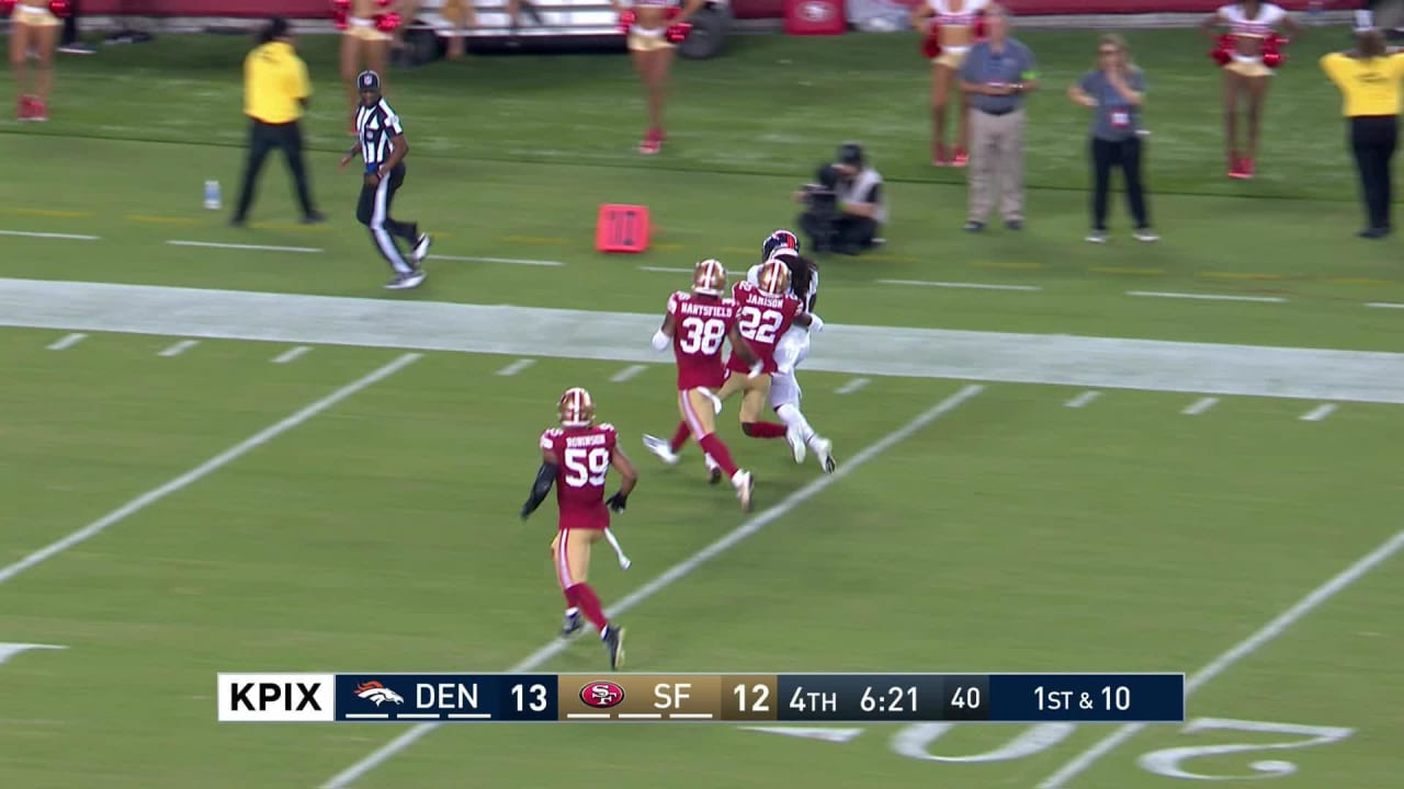 Broncos running back Tony Jones Jr. breaks loose for 43-yard run and ...