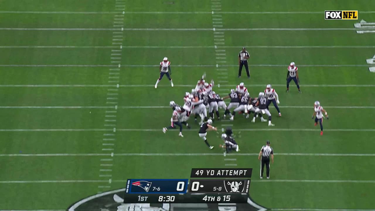 Las Vegas Raiders kicker Daniel Carlson gets the Raiders on the scoreboard first in their Week ...