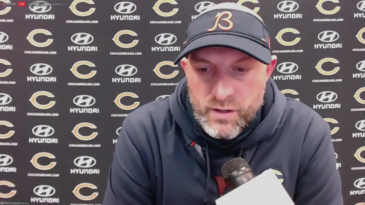 Chicago Bears head coach Matt Nagy reacts to job-status questions after ...