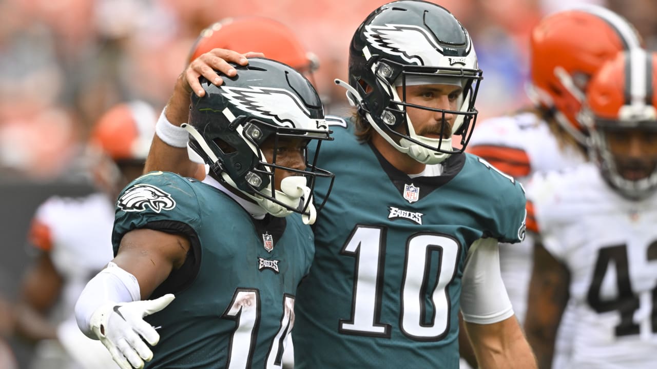 Philadelphia Eagles running back Kenneth Gainwell looks shot out of a ...