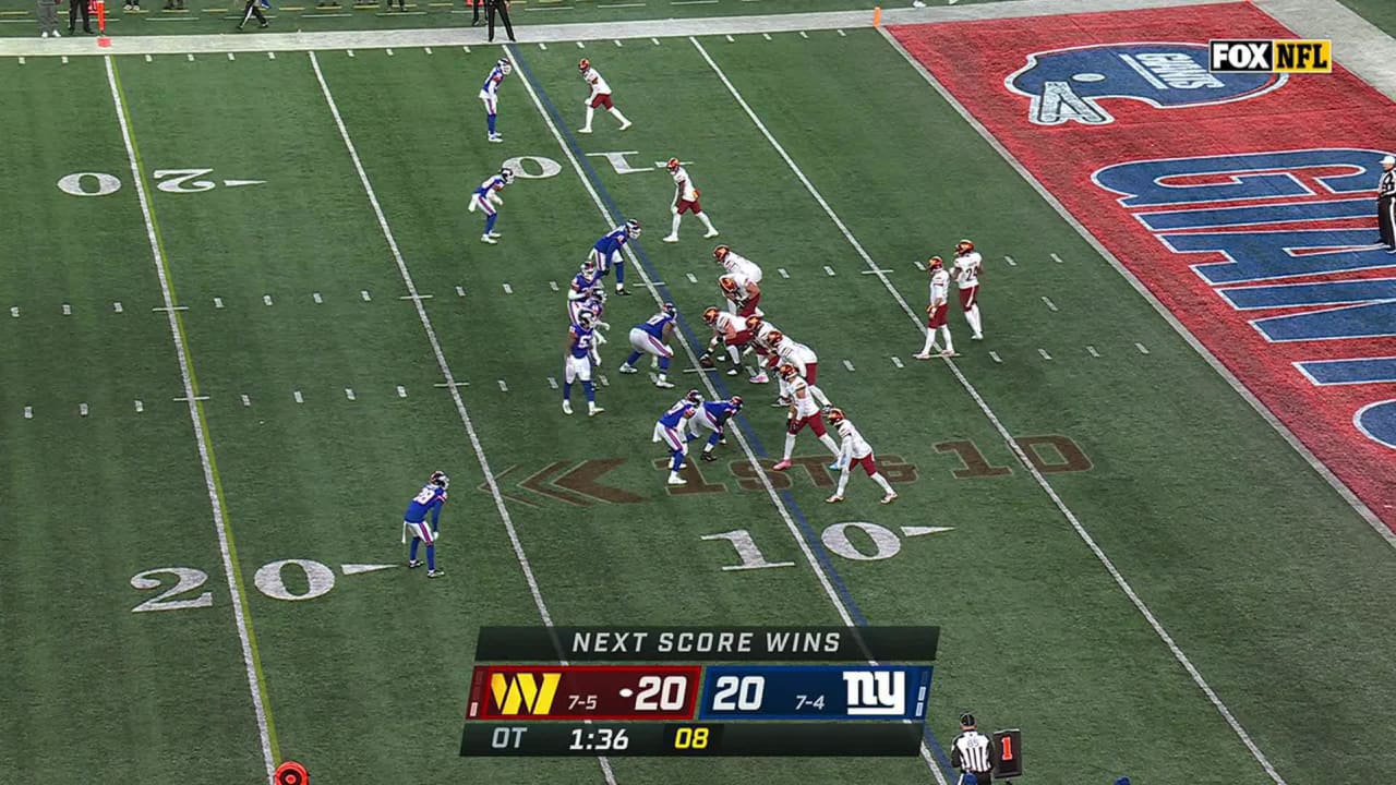 New York Giants linebacker Kayvon Thibodeaux's blind-side sack on Taylor Heinicke nearly goes ...